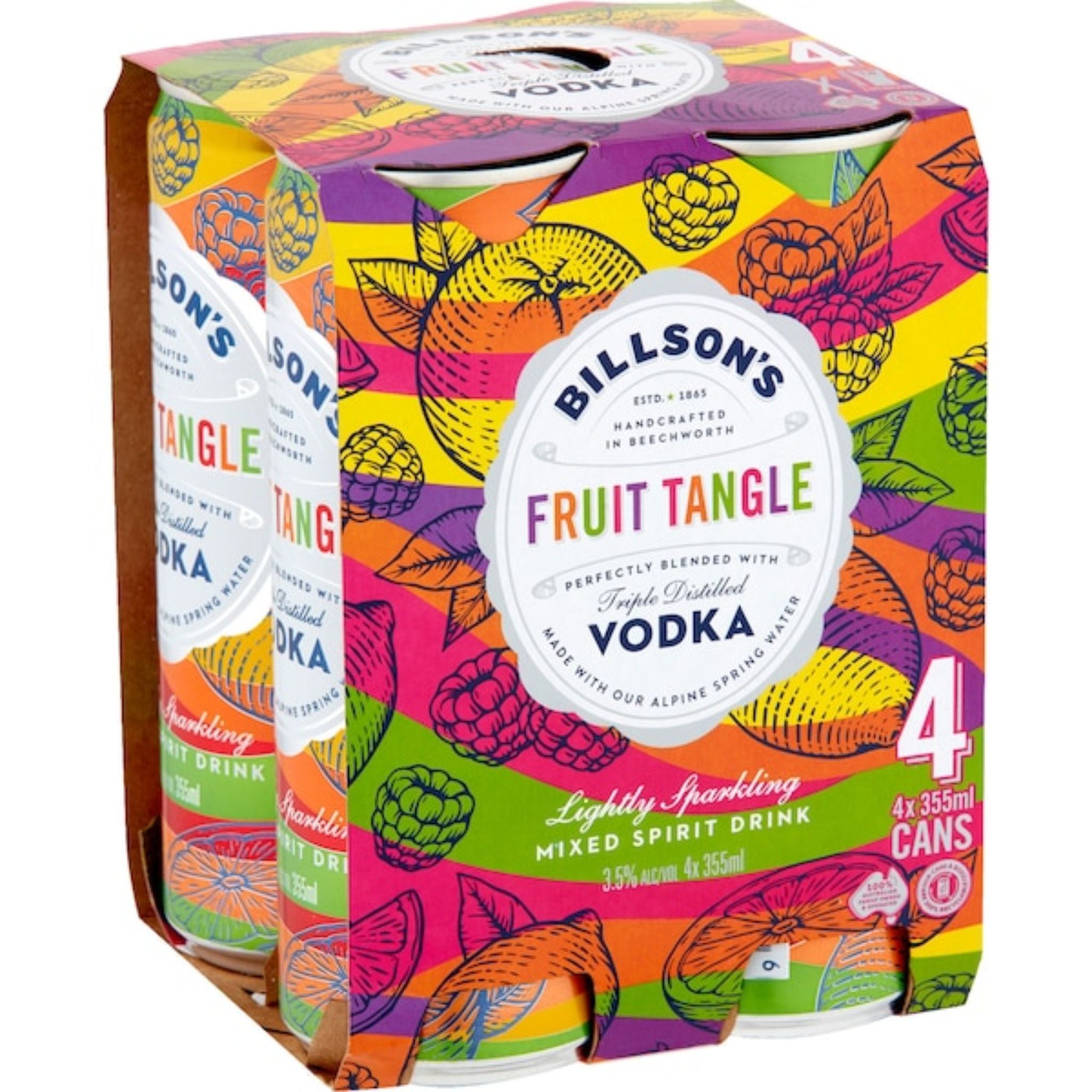 Billson's Fruit Tangle Vodka 355ml 4pk – Sense of Taste