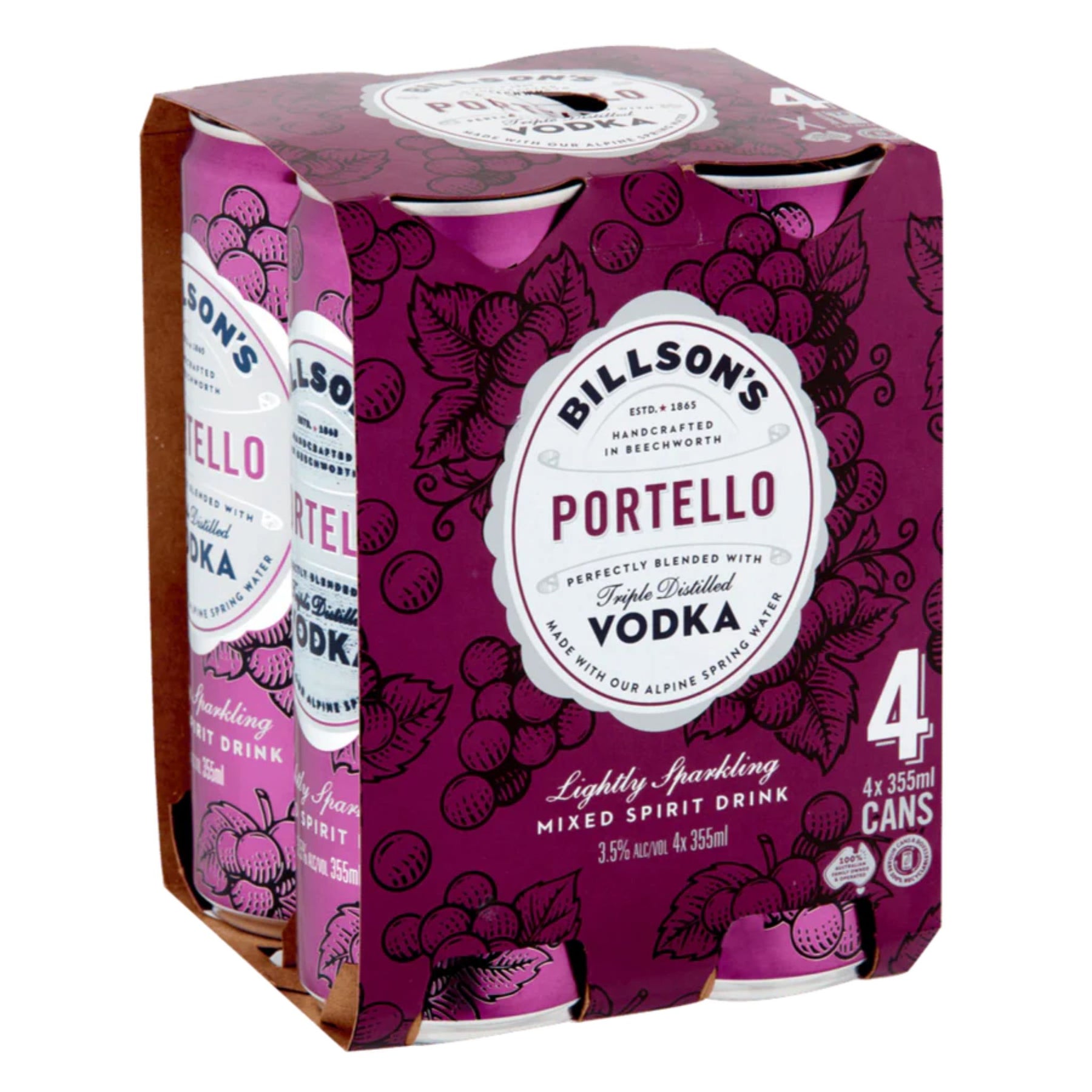 Billson's Portello Vodka Mix 355ml 4pk – Sense of Taste