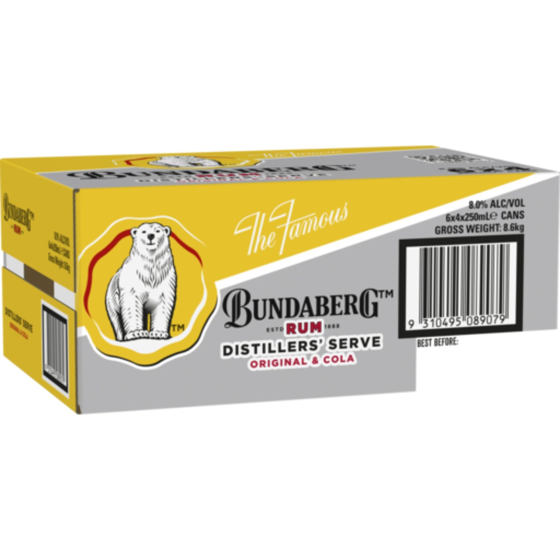 Bundaberg Rum & Cola 8% 250ml 24pk – Sense of Taste