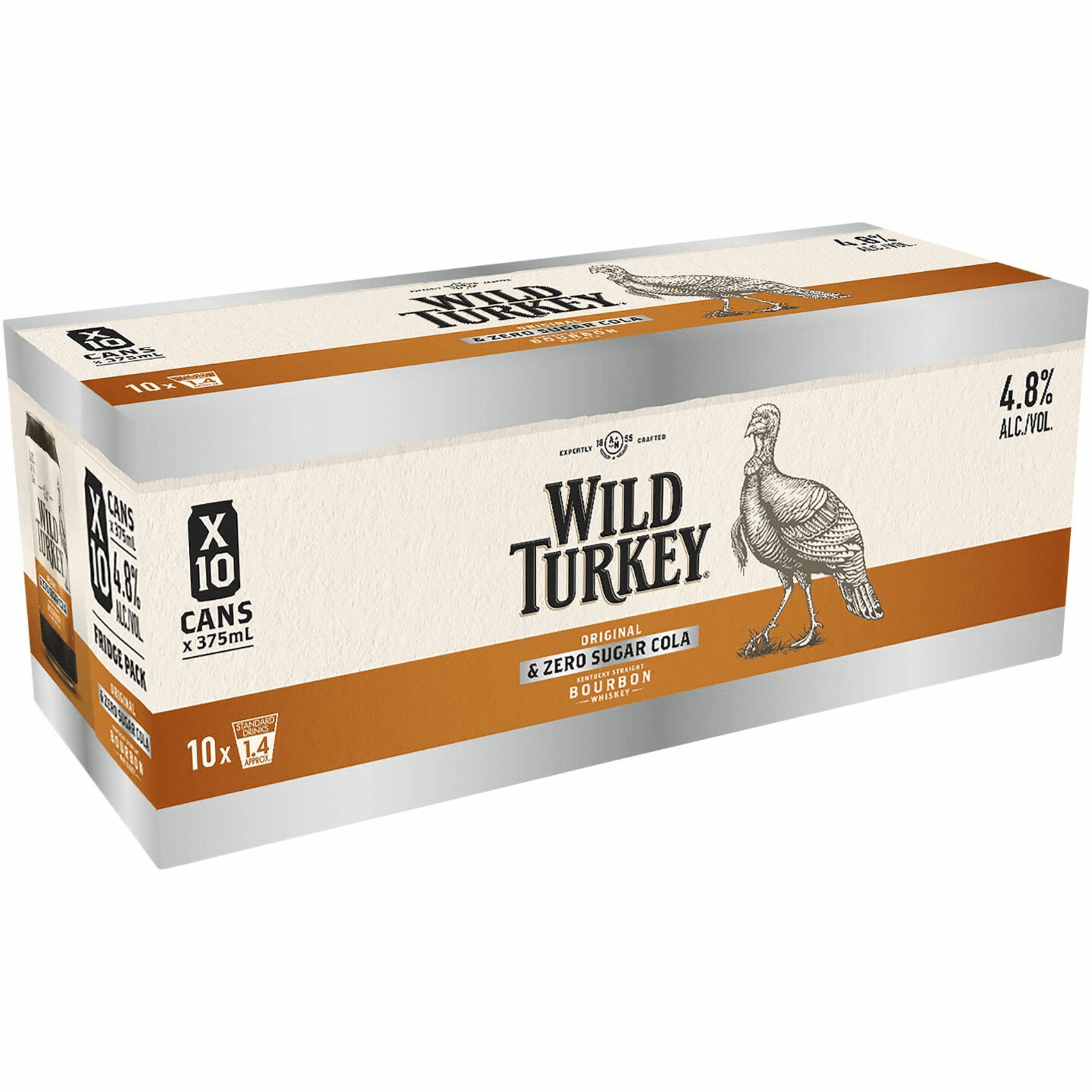 Wild Turkey Bourbon and Cola Zero Sugar Cans 375ml 10pk – Sense of Taste